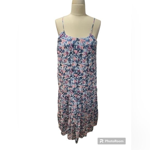 dip | Dresses | Dip Flora Pattern Linen Blend Adjustable Strap Maxi ...